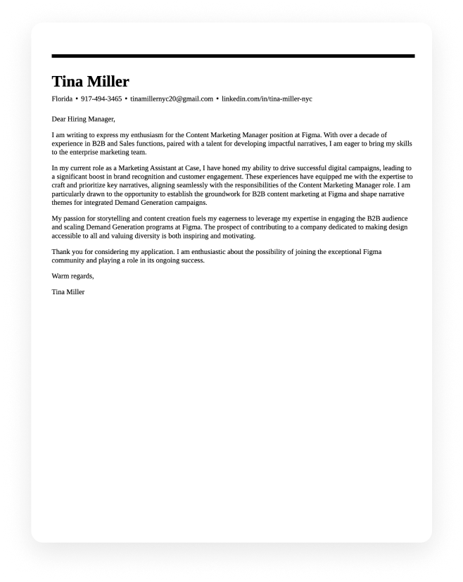 Free Professional Cover Letter Templates | Teal