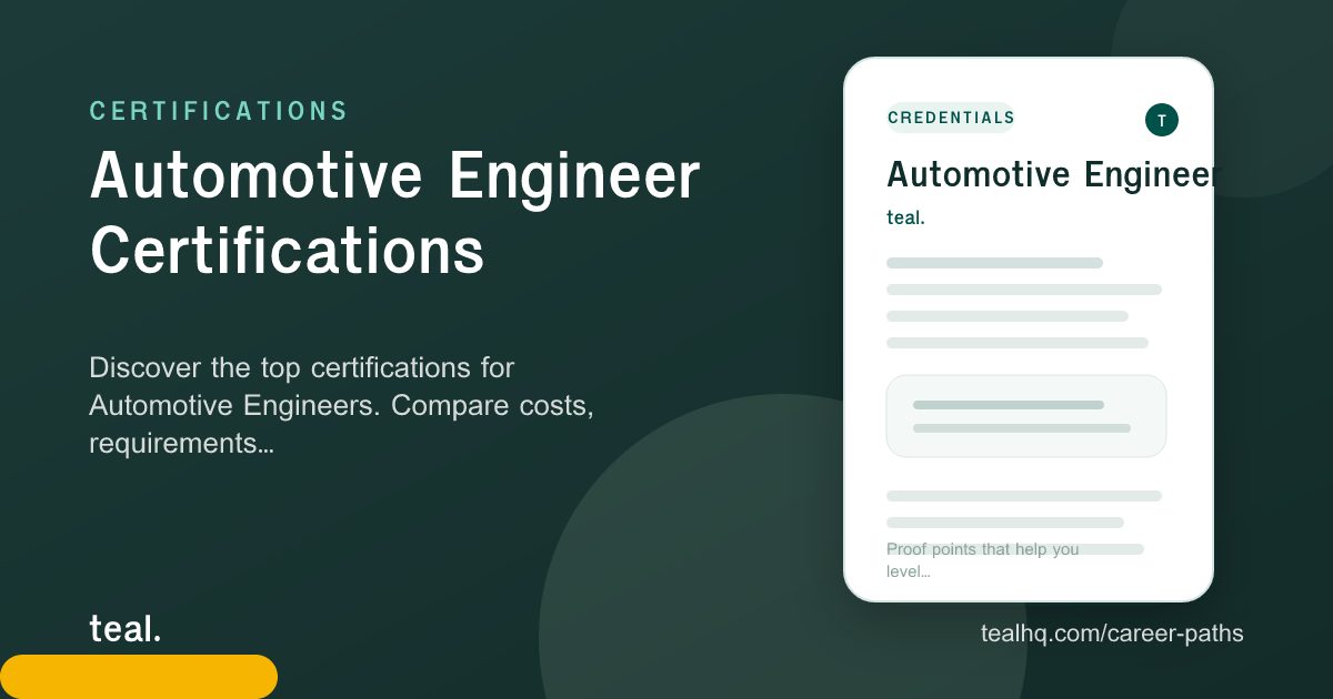 Automotive Engineer Certifications: Best Credentials to Advance Your ...