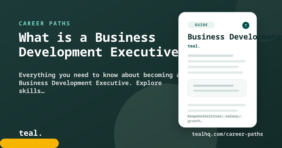 What is a Business Development Executive? - Career Insights | Teal