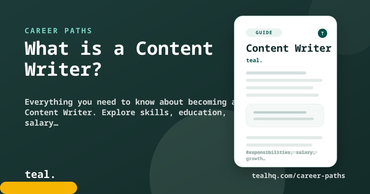 What is a Content Writer? - Career Insights | Teal