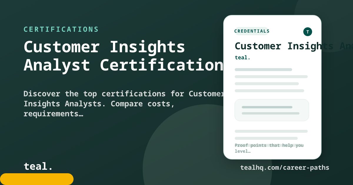 Customer Insights Analyst Certifications: Best Credentials to Advance ...