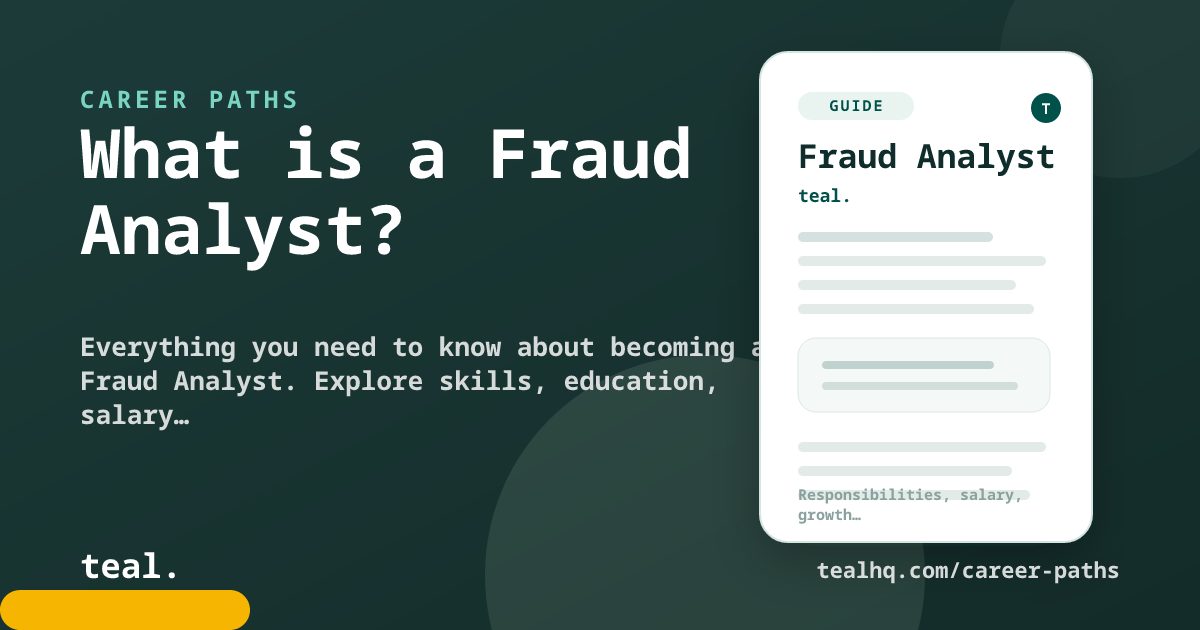 What is a Fraud Analyst? - Career Insights | Teal