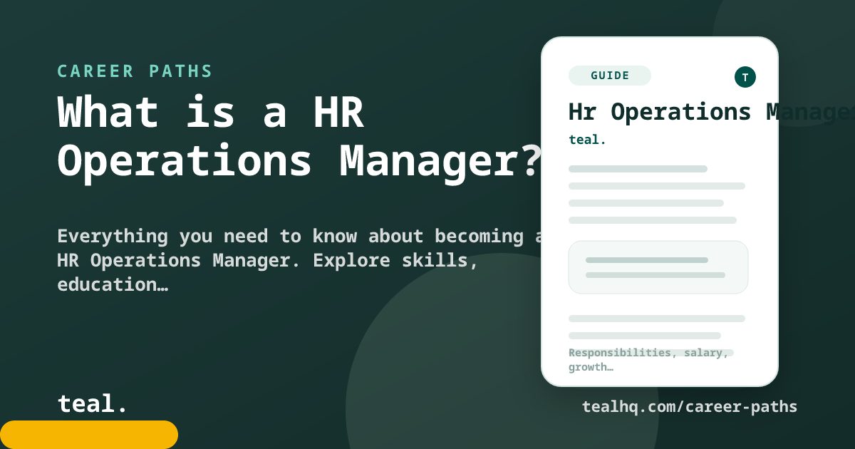 What is a HR Operations Manager? - Career Insights | Teal