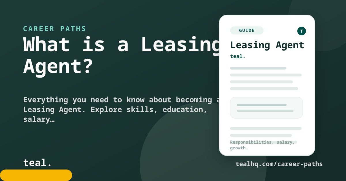 What is a Leasing Agent? - Career Insights | Teal