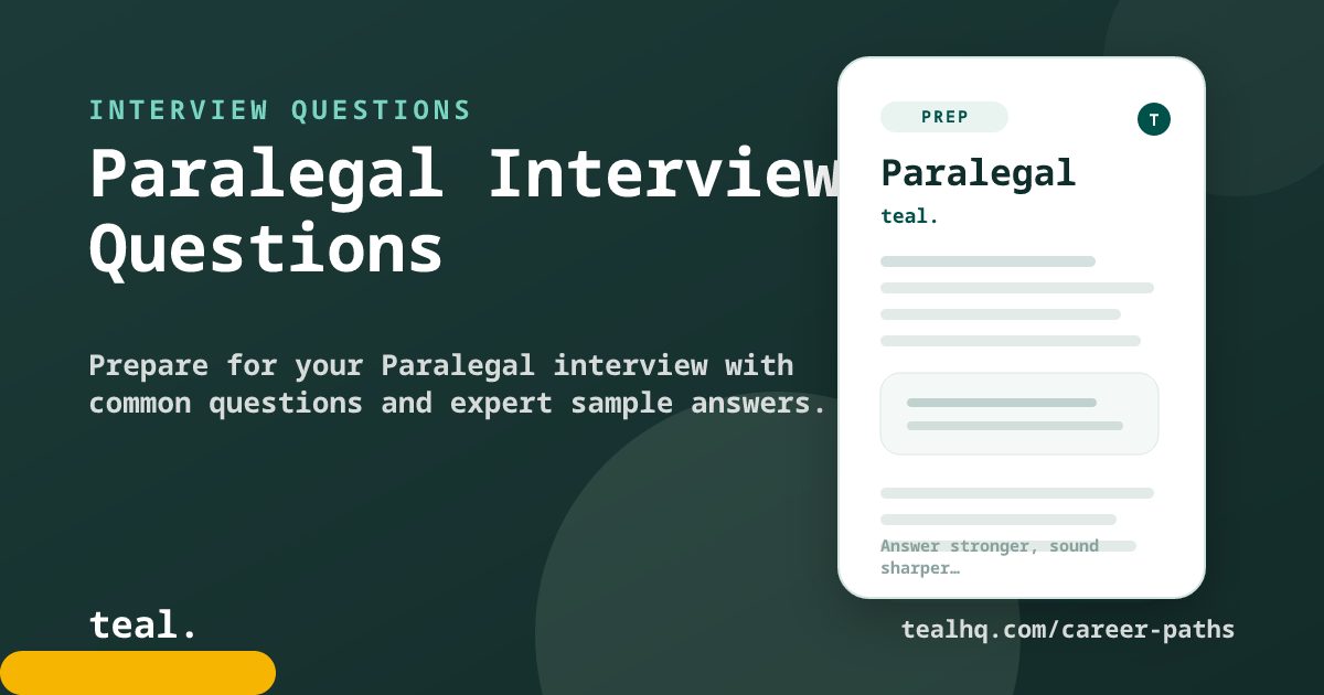 Paralegal Interview Questions & Answers | Teal