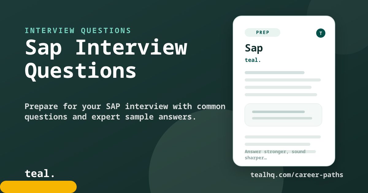 SAP Interview Questions & Answers | Teal