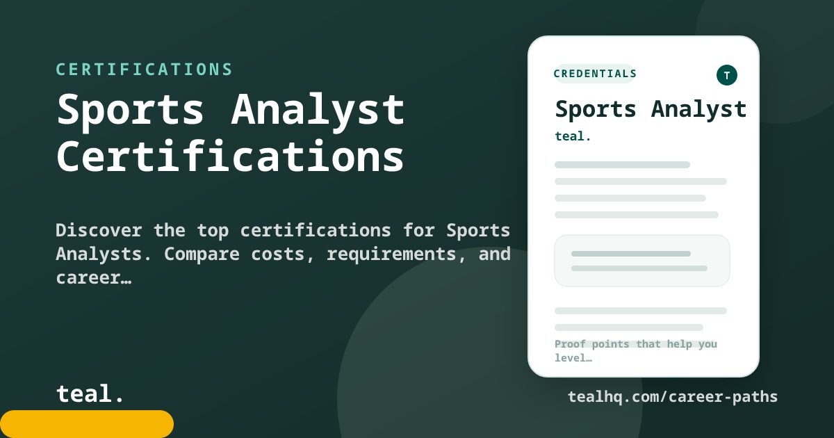 Sports Analyst Certifications: Best Credentials to Advance Your Career ...