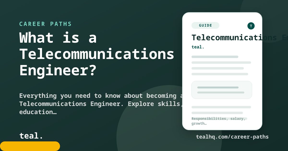 What is a Telecommunications Engineer? - Career Insights | Teal