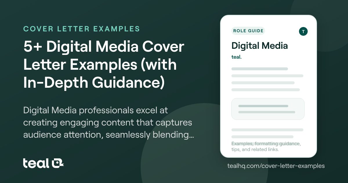 5+ Digital Media Cover Letter Examples (with In-Depth Guidance)