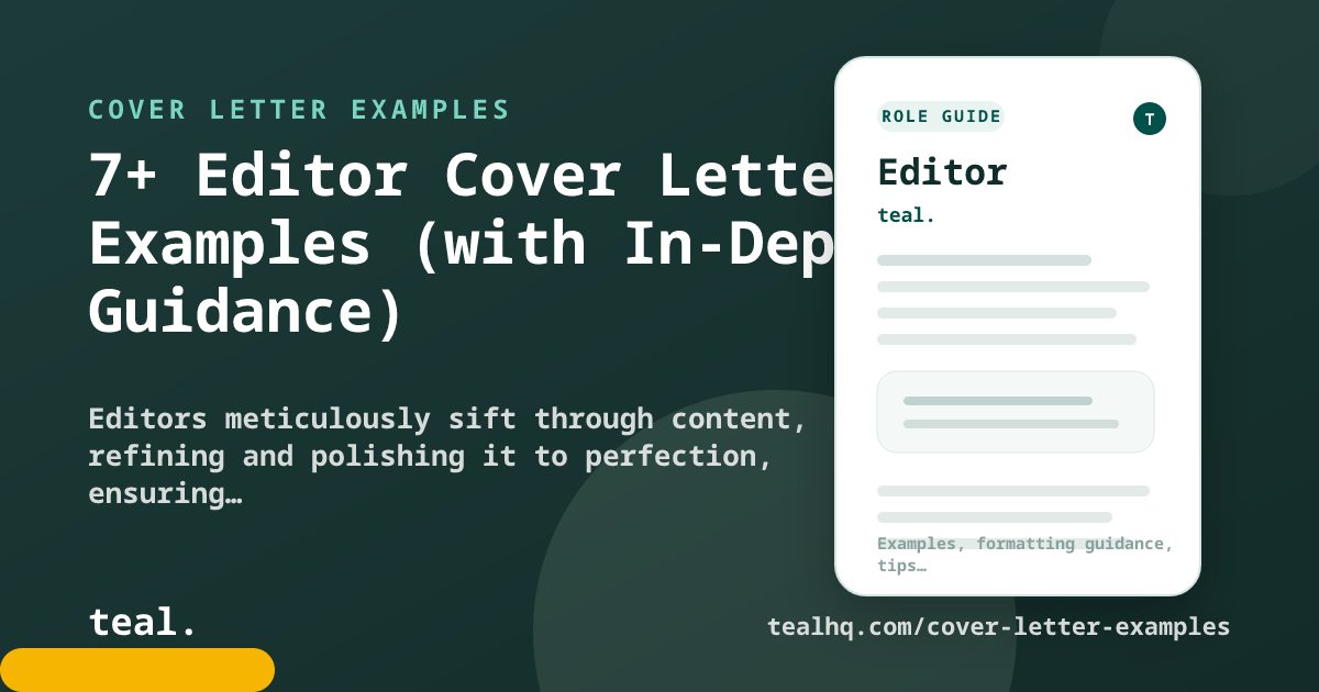 7+ Editor Cover Letter Examples (with In-Depth Guidance)
