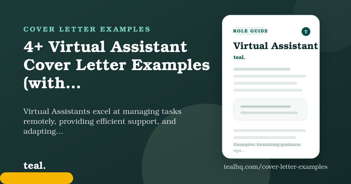 4+ Virtual Assistant Cover Letter Examples (with In-Depth Guidance)